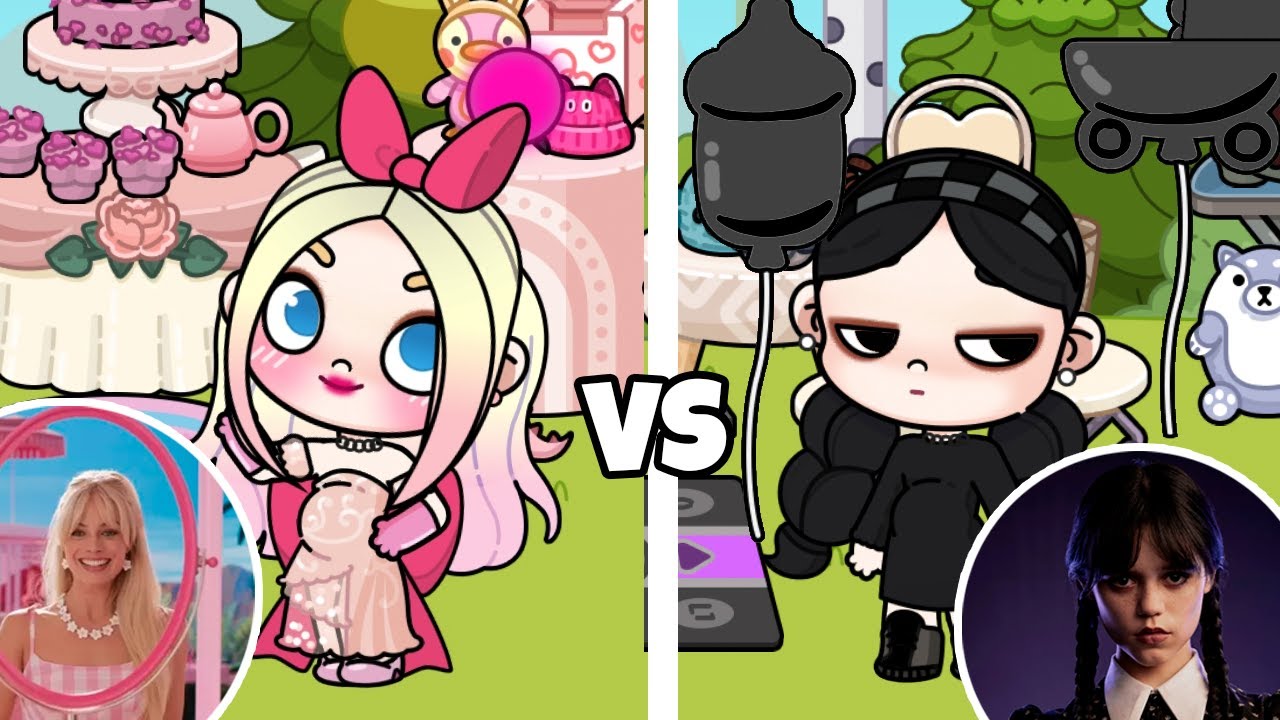 BABY SHOWER de BARBIE vs MERLINA en Avatar World | Sol Games - YouTube