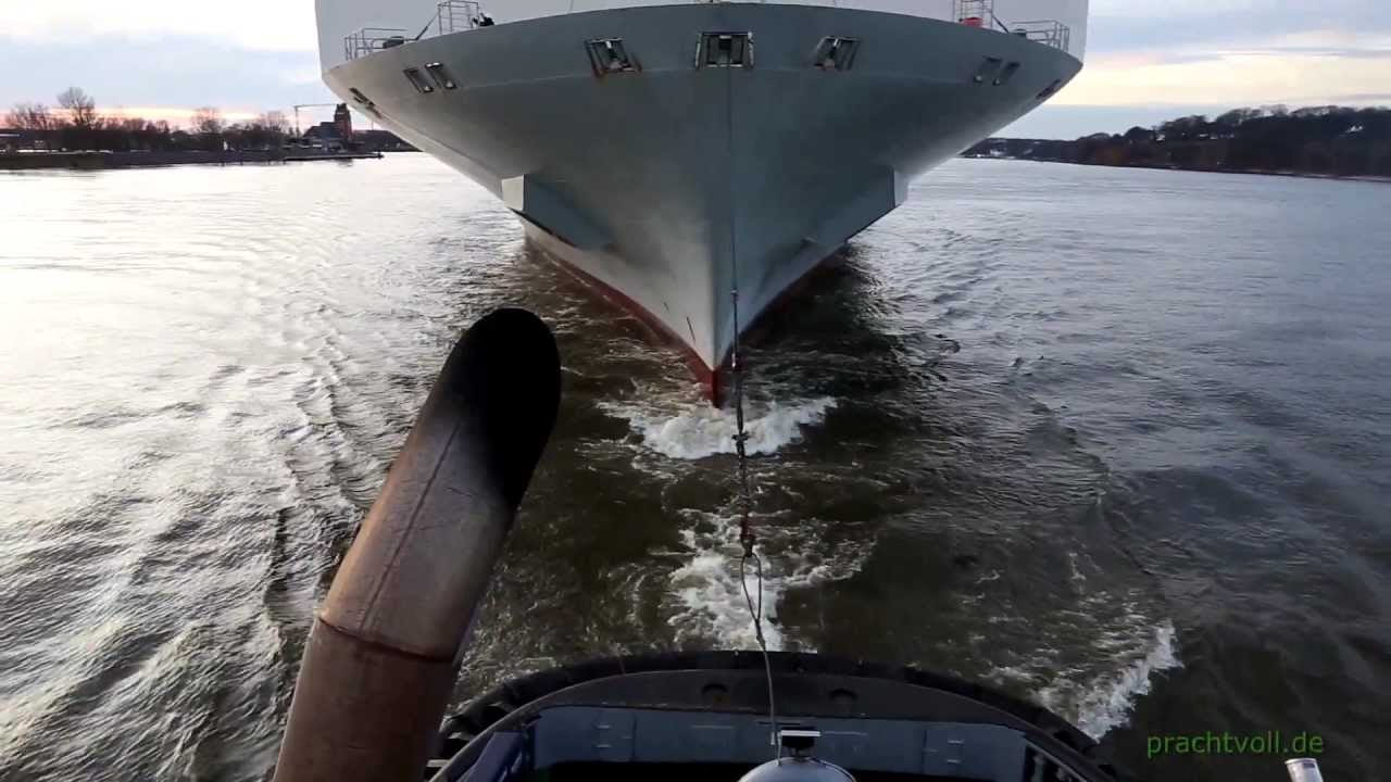 Containerschiff COSCO INDONESIA im Hamburger Hafen - YouTube