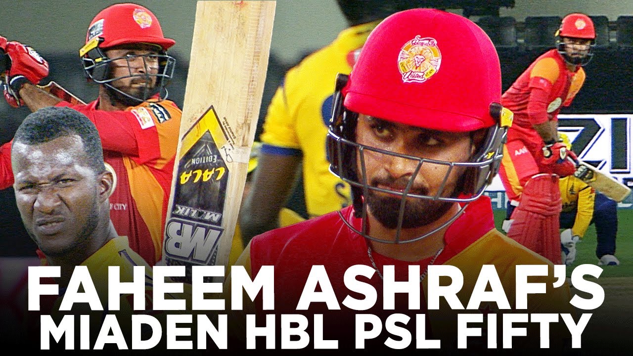 Faheem Ashraf's Maiden HBL PSL Fifty vs Zalmi (Ball By Ball Highlights ...