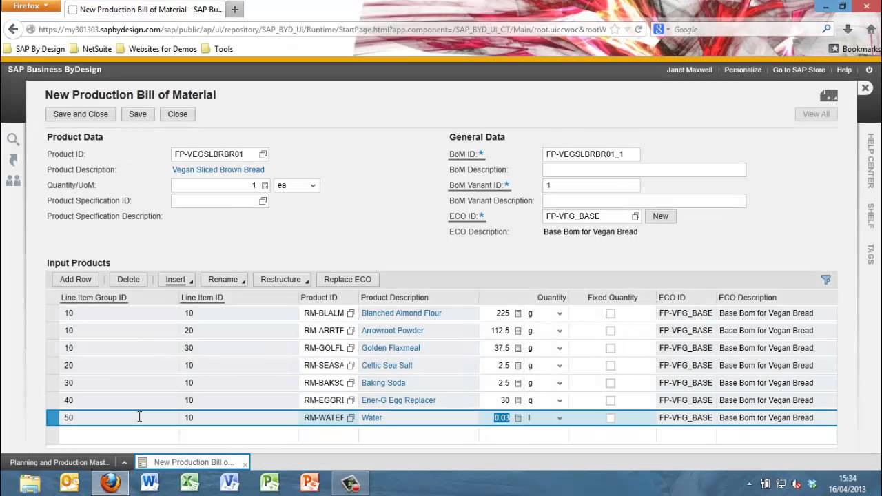 SAP Business ByDesign - Bill of Material - YouTube