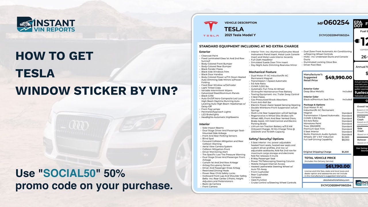 Tesla Window Sticker Lookup: How to Get Your Tesla’s Original Sticker ...