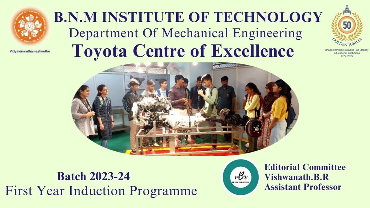 BNMIT#Toyota Centre of Excellence#First#Year#Induction Programme#Batch ...