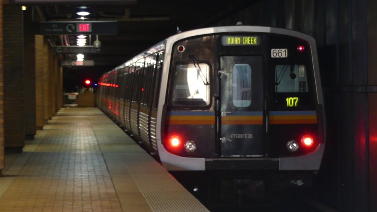 MARTA Transit: CQ310 Green Line & CQ310/CQ311/CQ312 Blue Line at Vine ...