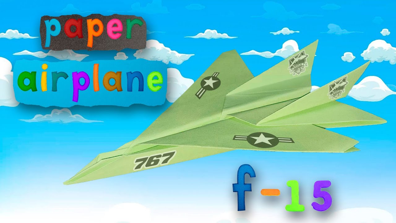 F15 Eagle Jet Fighter Paper airplane tutorial - YouTube