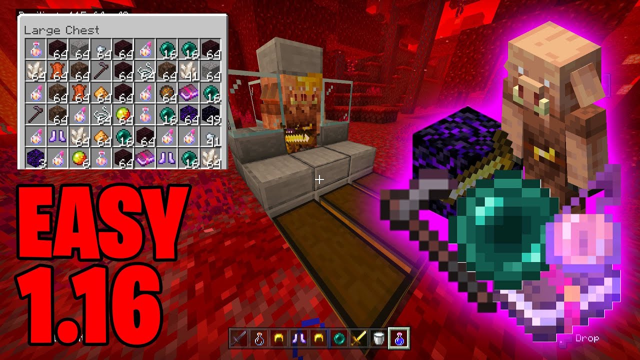 How To Make A Piglin Bartering Farm In Minecraft 1.16 (Bedrock/JAVA ...