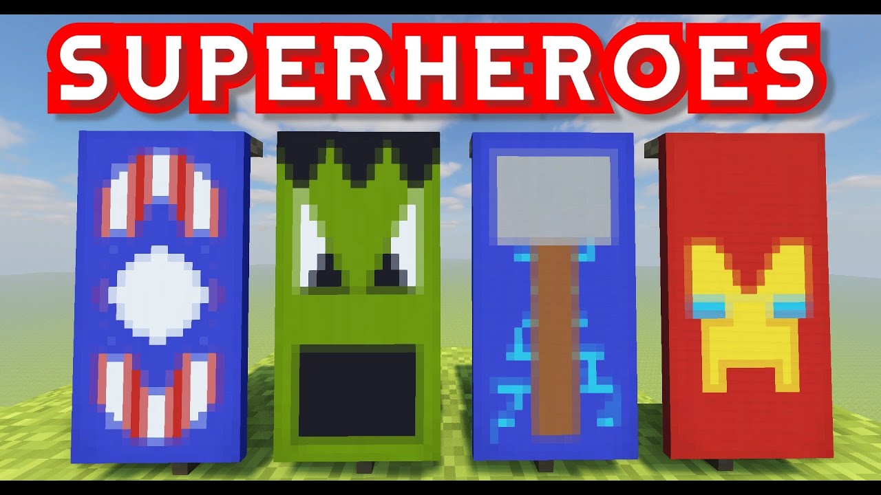 TOP 4 SUPERHERO BANNERS IN MINECRAFT - MARVEL - YouTube