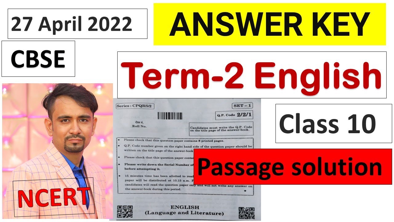 english Answer key 2022 || english Term 2 Paper Solutions || english ...