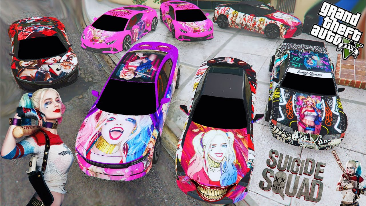 GTA 5 - Stealing Harley Quinn Modified cars ! (Real life cars #91 ...