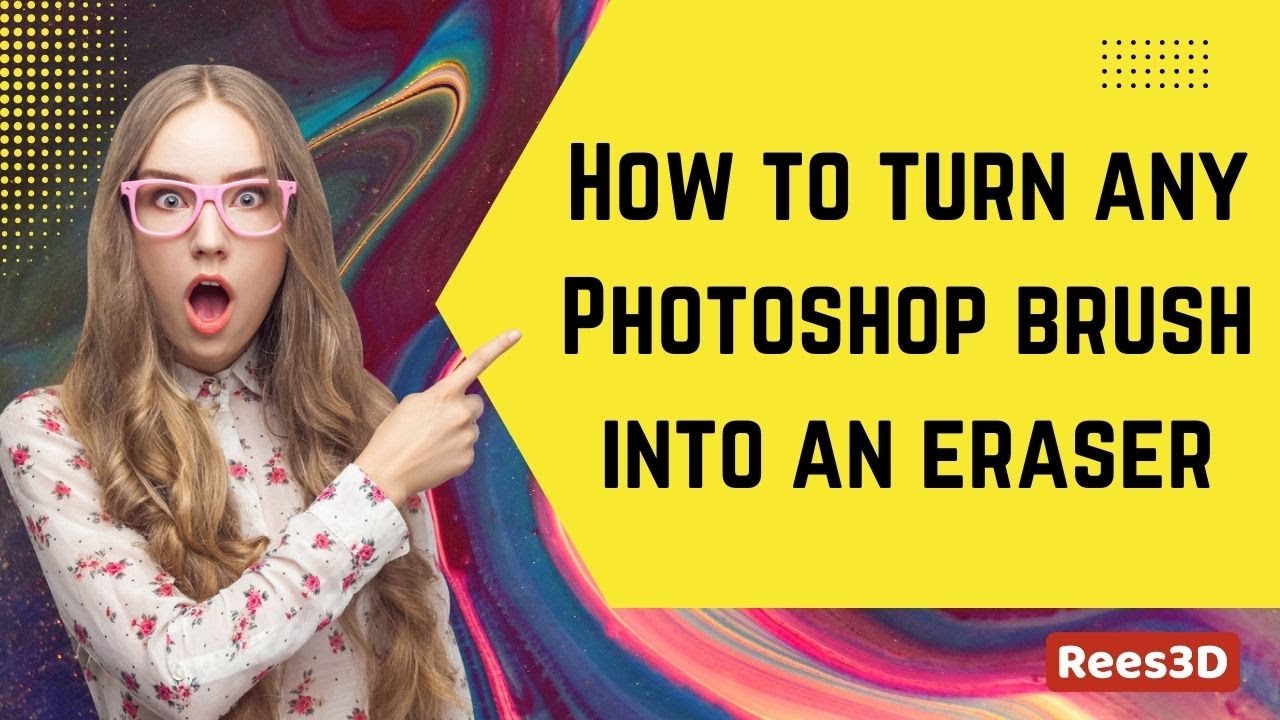 How to turn any Photoshop brush into an eraser | Rees3D.com - YouTube