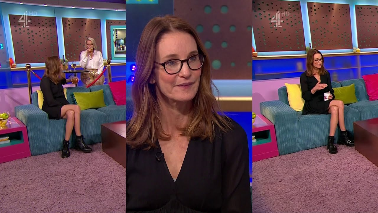 Susie Dent @short dress & heavy boots, again - YouTube