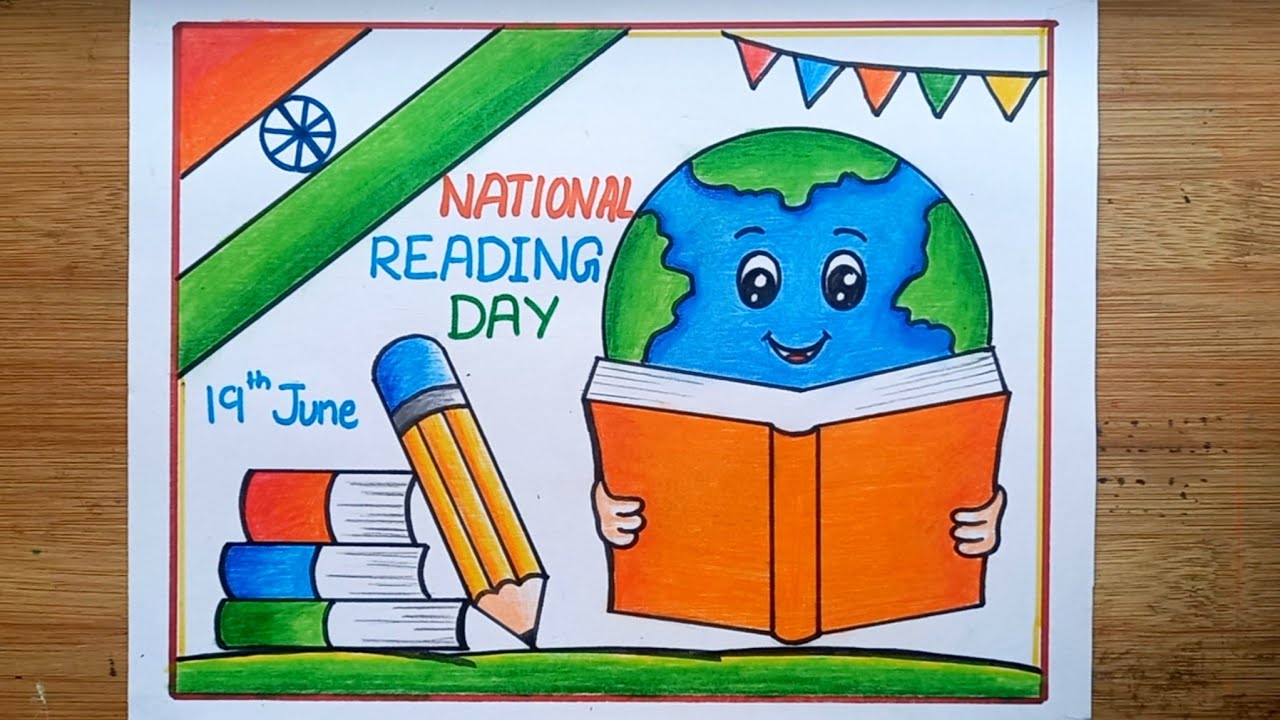 National Reading Day Drawing/ National Reading Day Poster/National ...