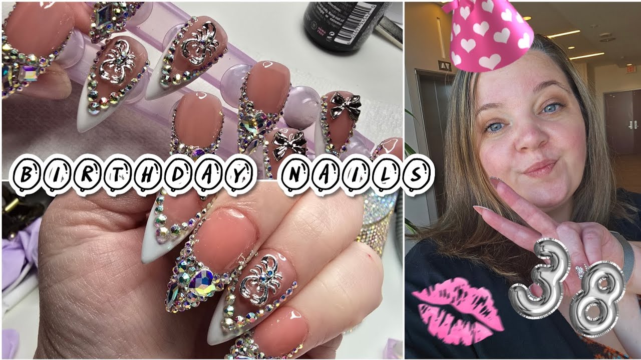 How I Created My 38th Birthday Nails! ♡ 🥳💜💅🏼 - YouTube