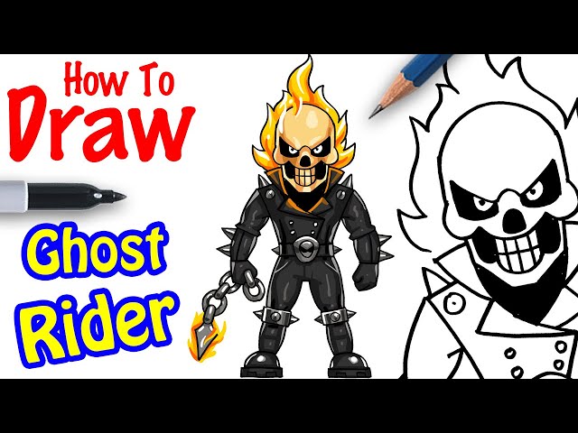 How To Draw Ghost Rider Step By Step For Kids