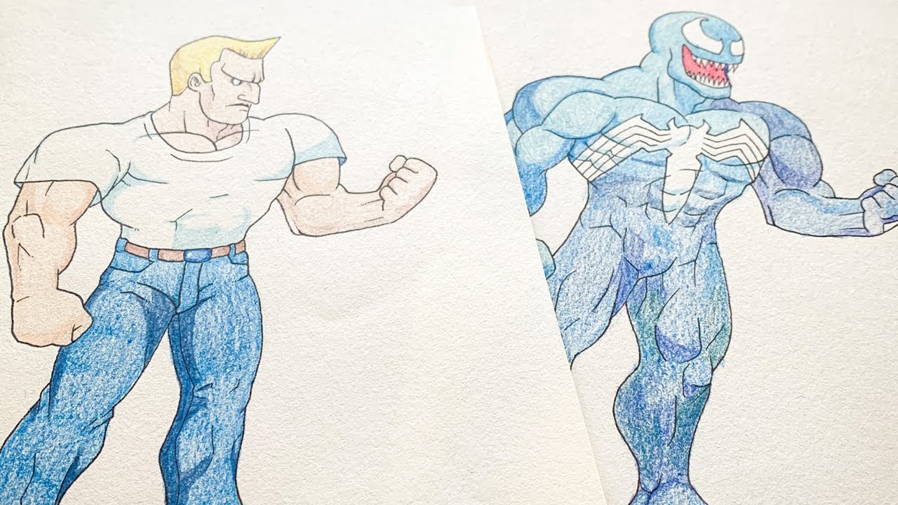 Relaxing Colored Pencil Time Lapse Drawing | Venom from Spider-Man ...