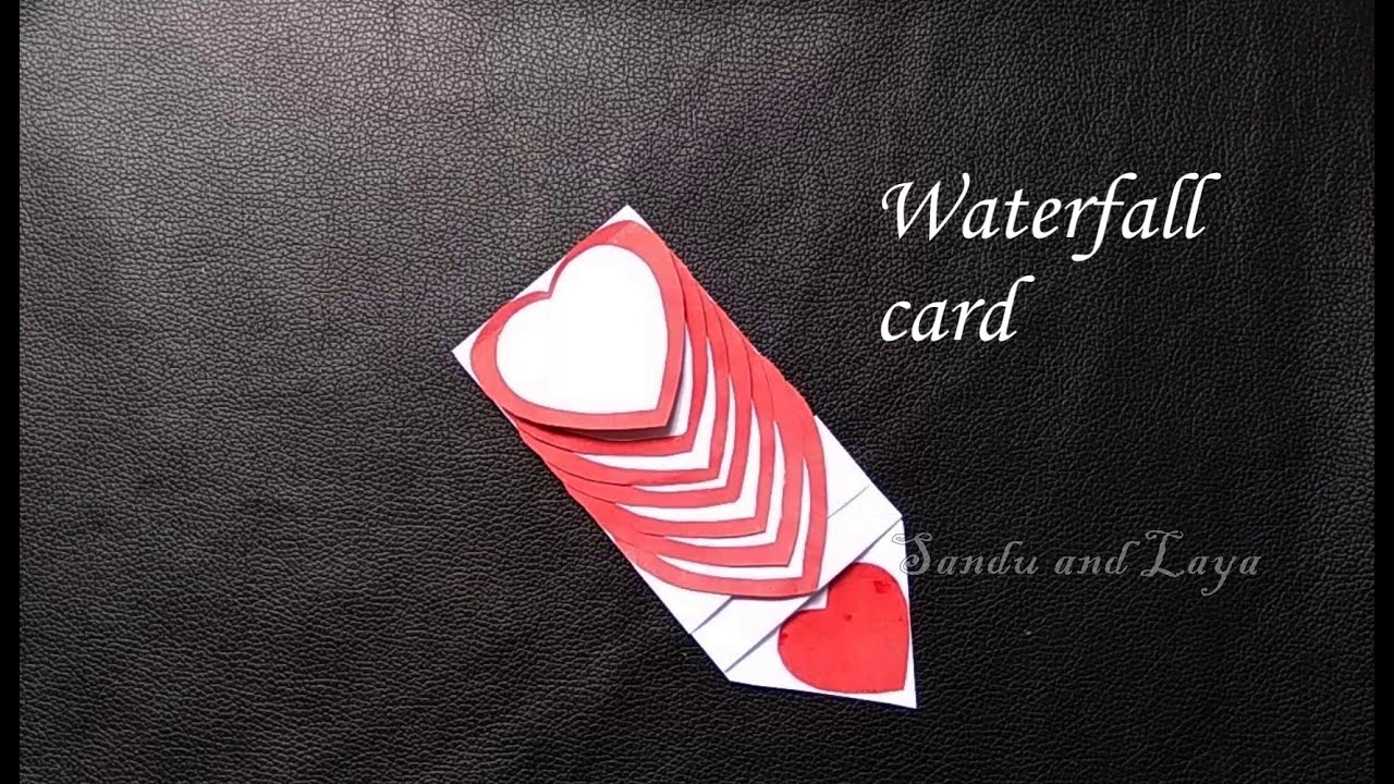 DIY Waterfall card / Quick Simple Paper Card - YouTube