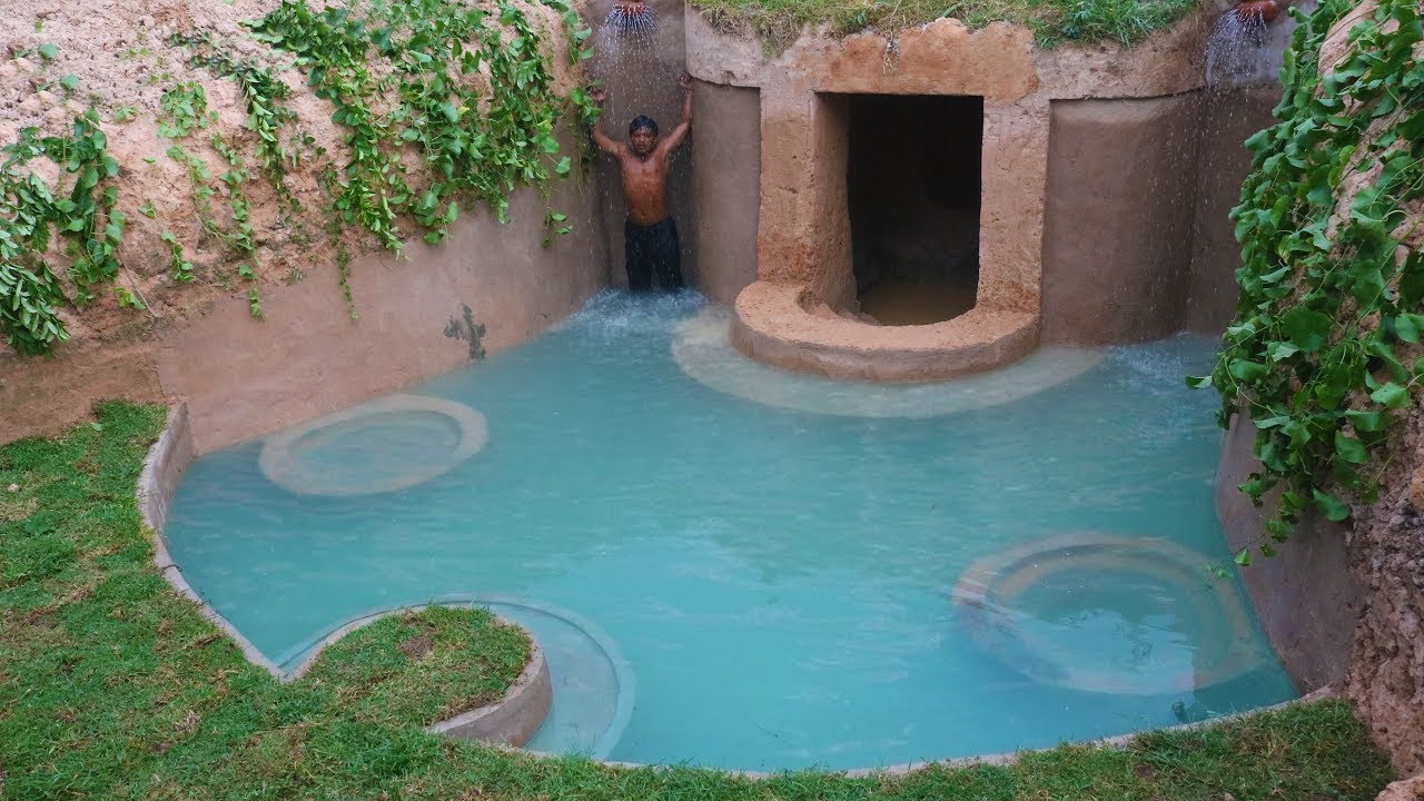 Build Most Amazing Underground Deep Pool With Secret Underground House ...