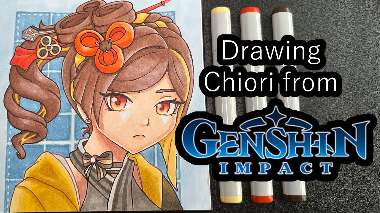 Drawing Chiori - Genshin Impact - Alcohol Markers [Timelapse] - YouTube