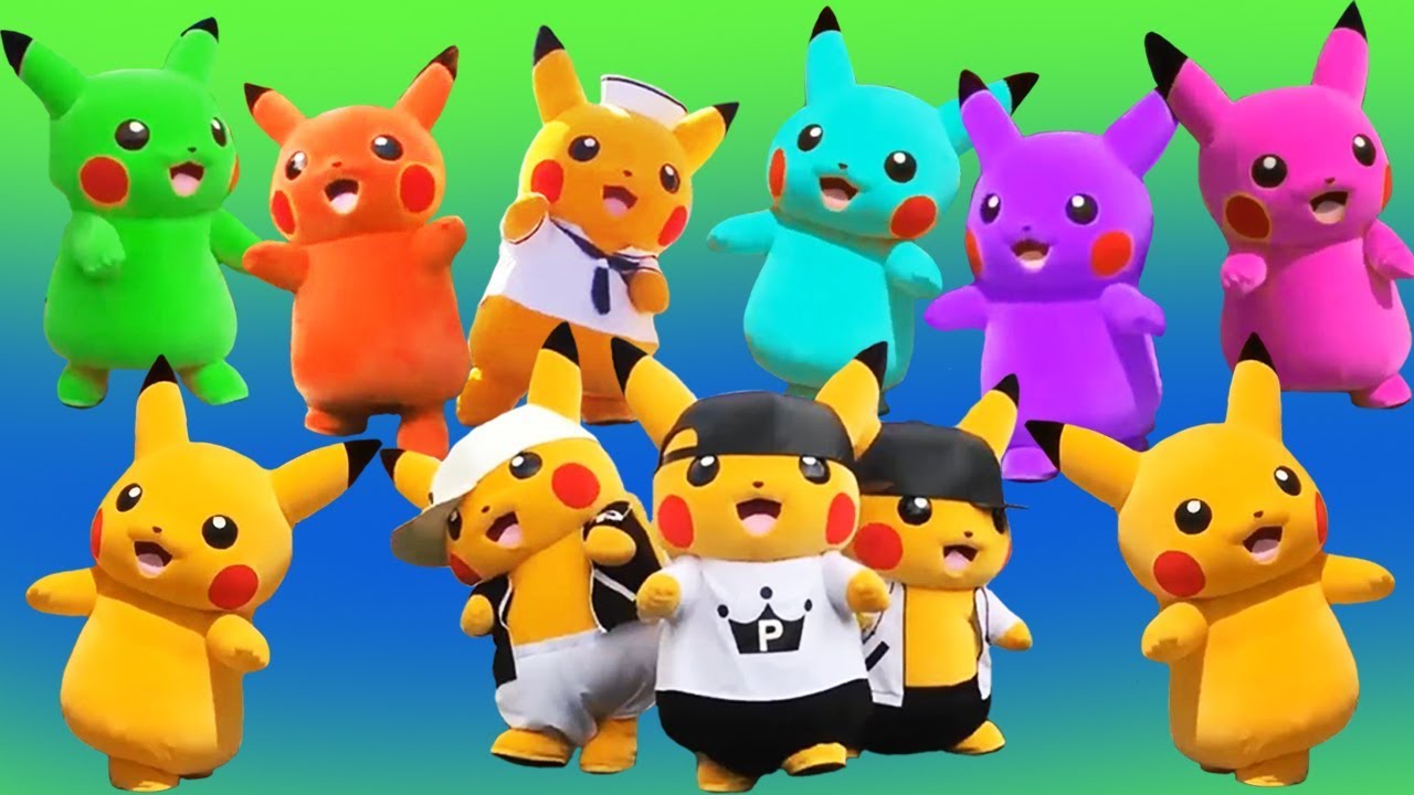 Pokemon Pikachu Dance, Learn Colors - Gummy Bear Songs | Nursery Rhymes ...