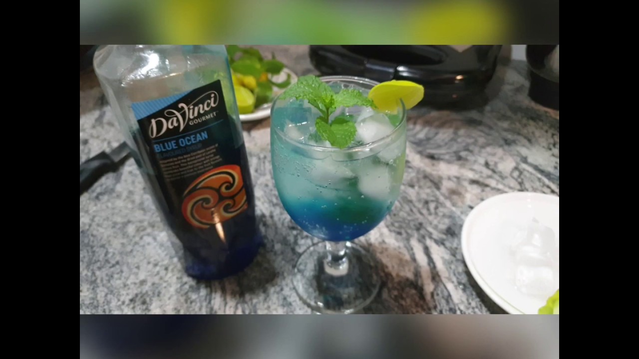 How to Make mocktail using Da Vince Blue ocean syrup - YouTube