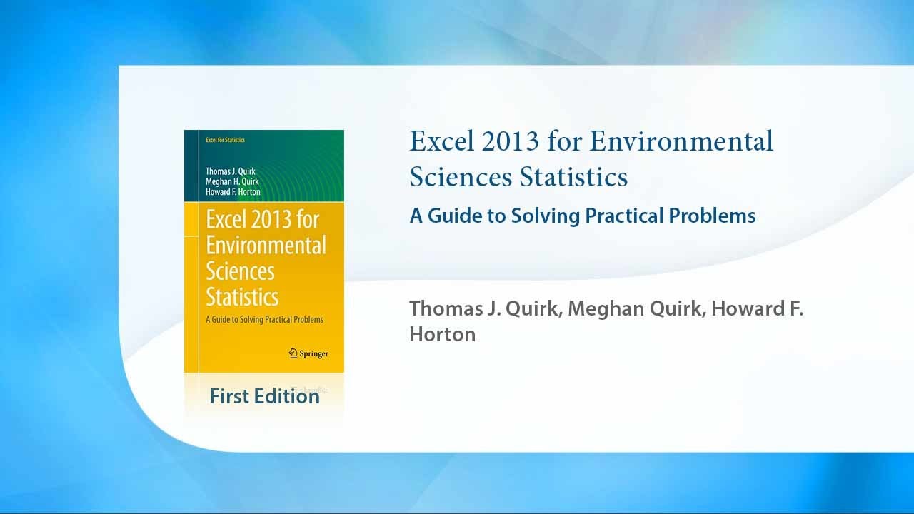 Excel 2013 for Environmental Sciences Statistics - YouTube