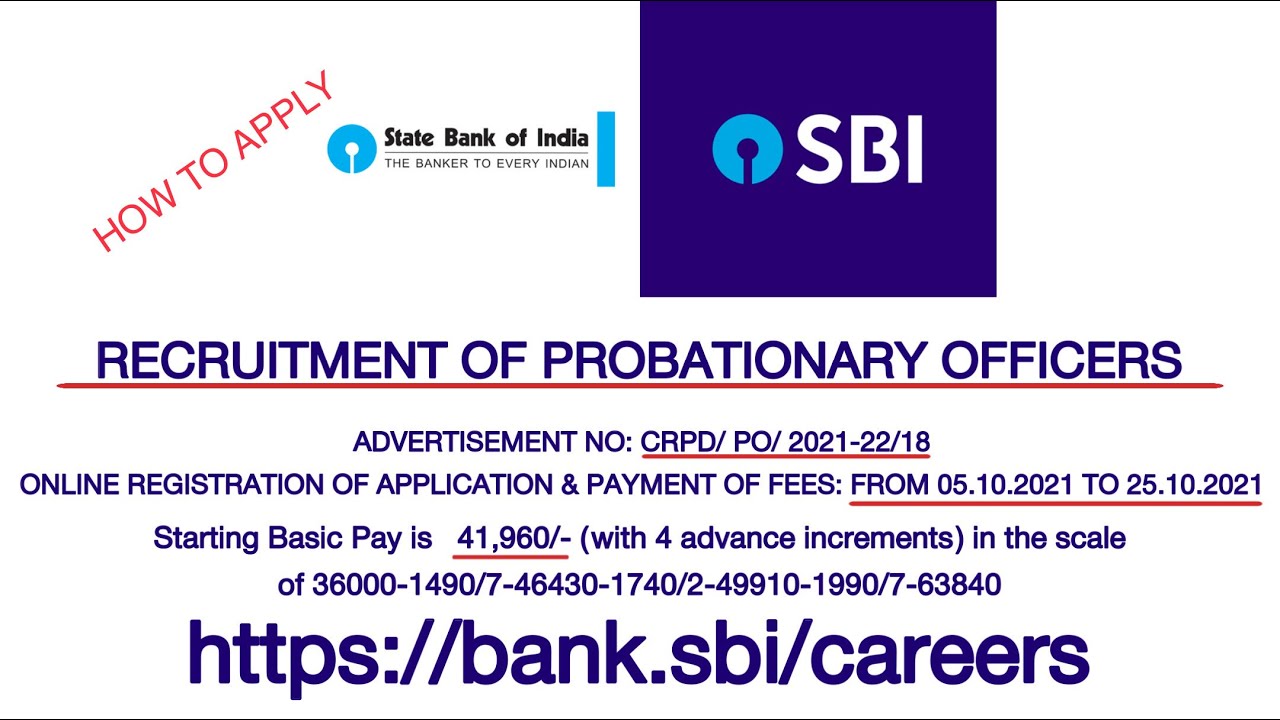 SBI PO 2021 Notification | SBI PO Full Detail | How To Apply SBI PO ...