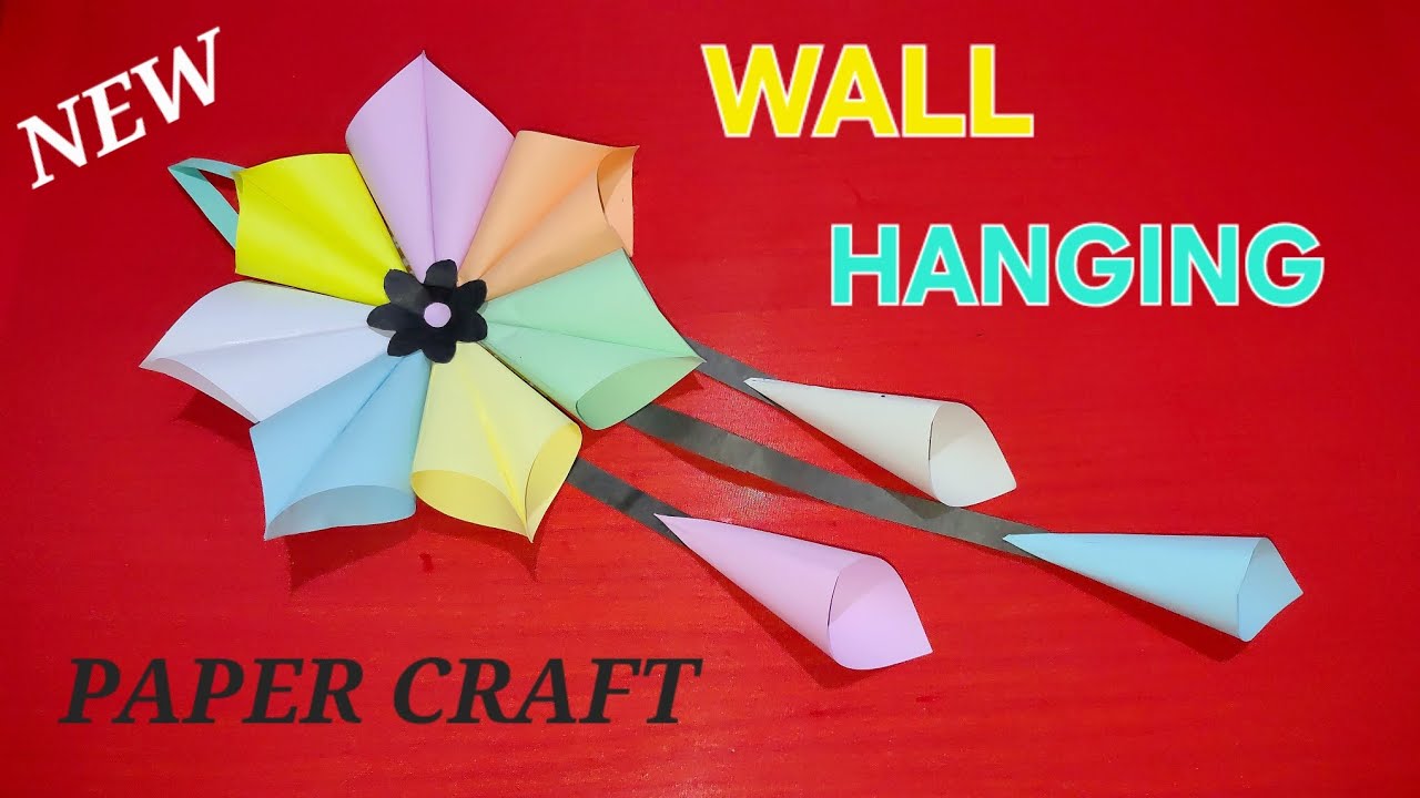 EASY ORIGAMI PAPER CRAFT WALL HANGING CRAFT ||DIY PAPER CRAFT FLOWER ...