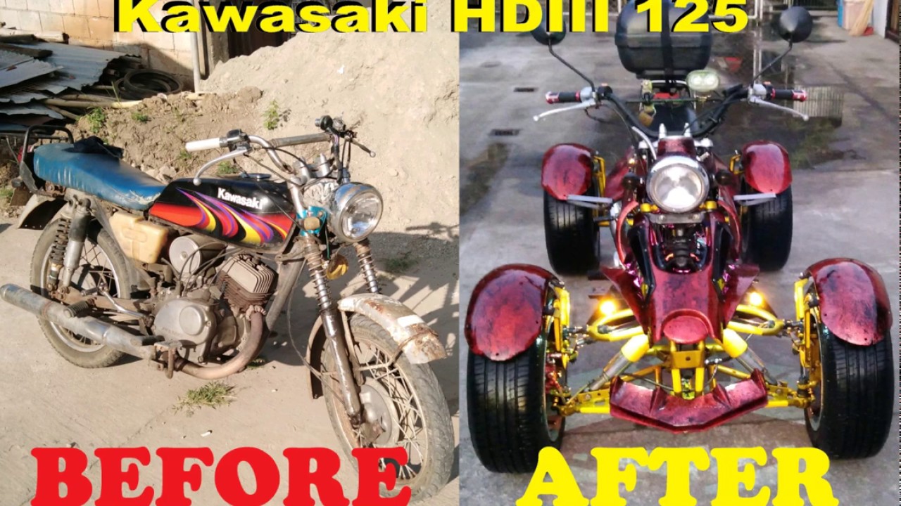 Modified motorcycle, Kawasaki hd3 motorcycle to ATV (part 1) - YouTube