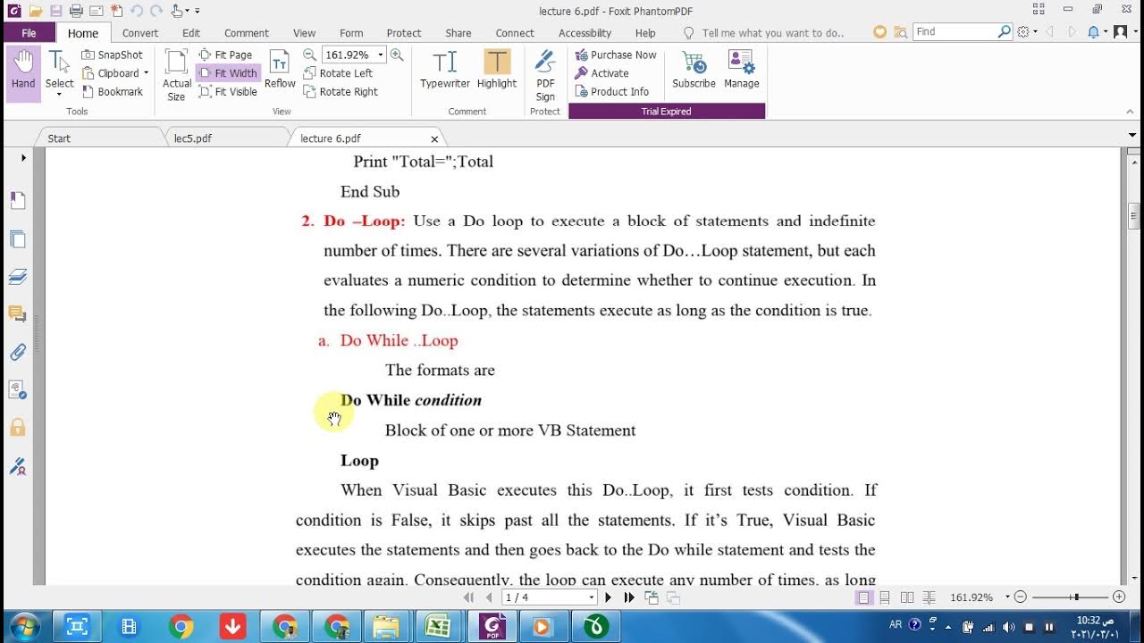 LECTURE 6 VISUAL BASIC ( DO While Loop) - YouTube