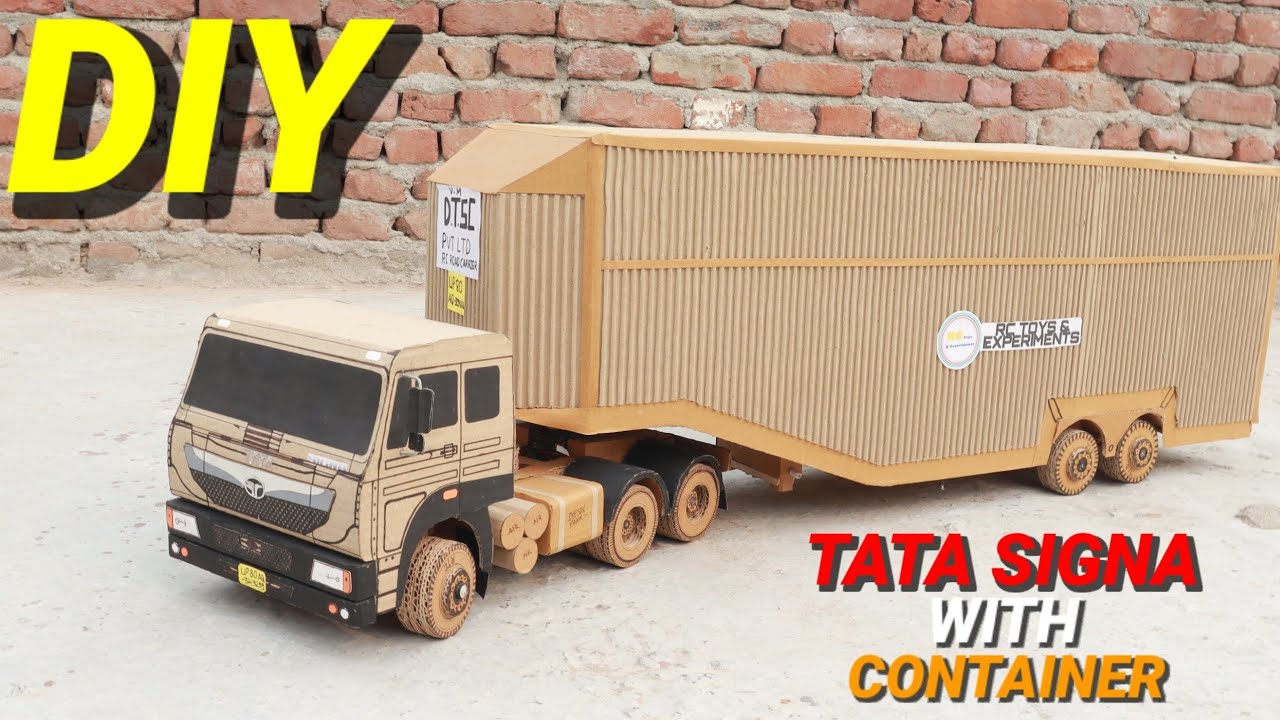 How To Make RC Hydraulic Tata Signa Car Carrier Container Truck From ...