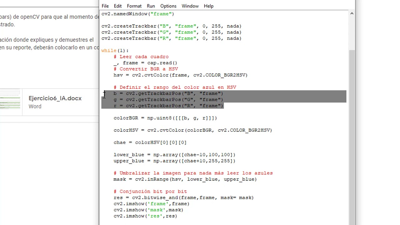 Seguimiento de color con video y trackbars en Python y OpenCV - YouTube