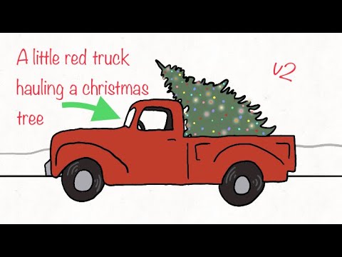 A Little Red Truck Hauling A Christmas Tree — Version 2 - YouTube