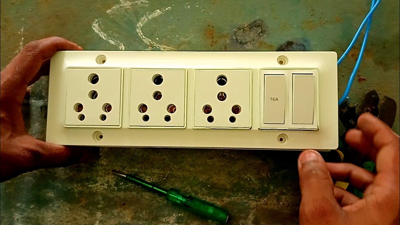 3 Shoket,1 switch Bord wiring|3 socket one switch board connection ...
