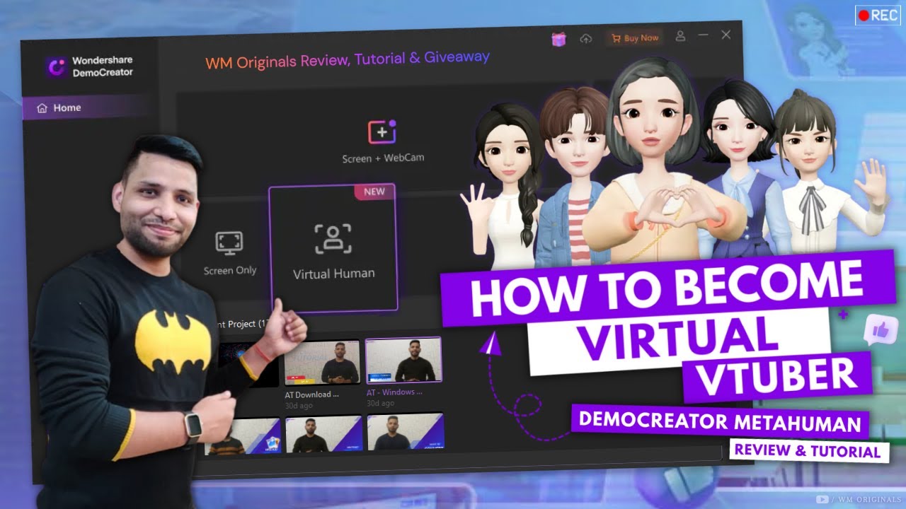 How to Become Virtual YouTuber (2022) Wondershare DemoCreator Metahuman ...