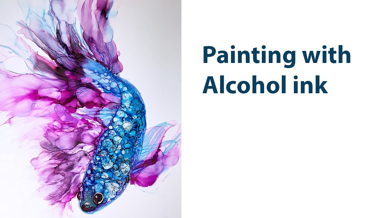 Betta fish painting with alcohol ink - YouTube