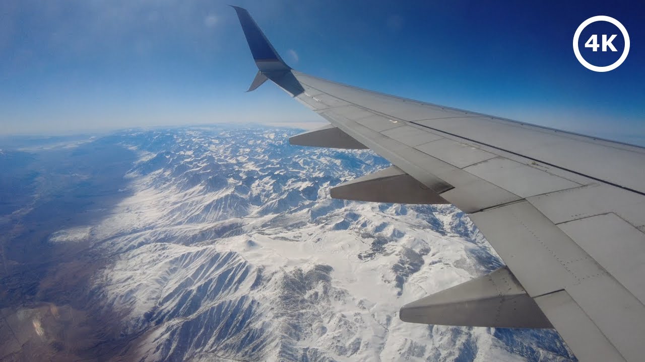 Flying over Sierra Nevada Mountains | Airplane Window ASMR | Sleep ...