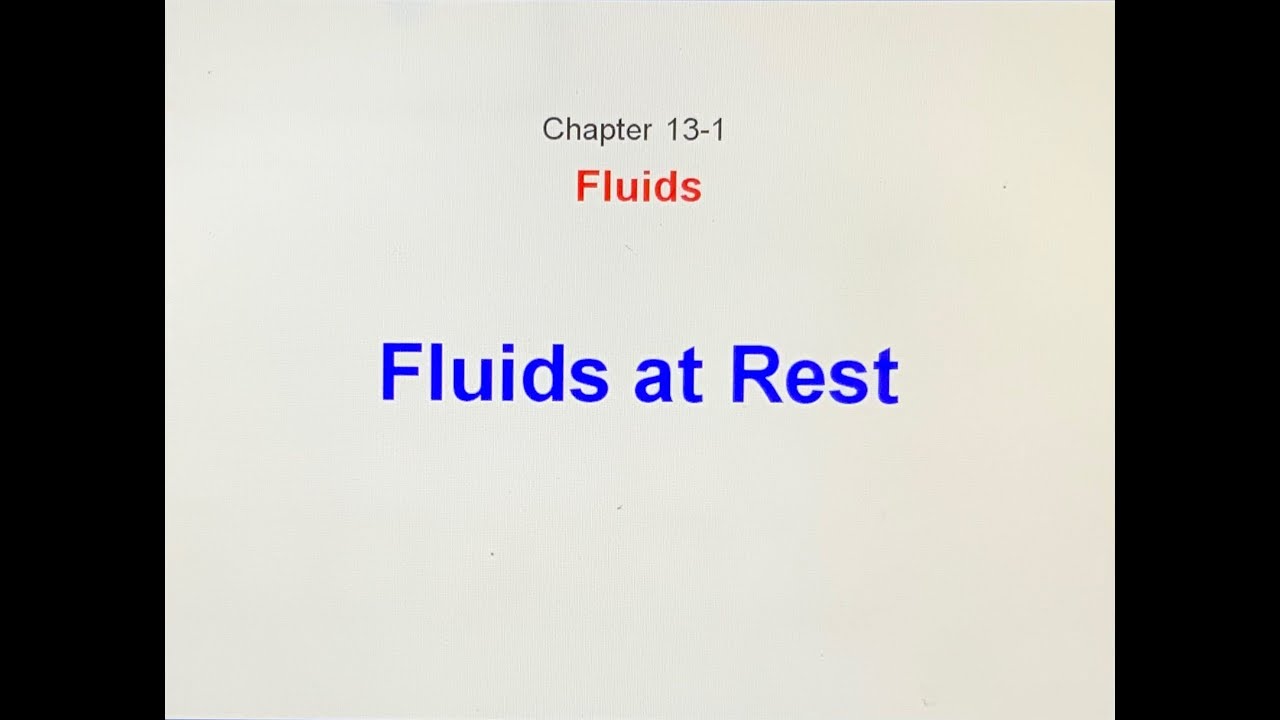 1131 Fluids at Rest - YouTube