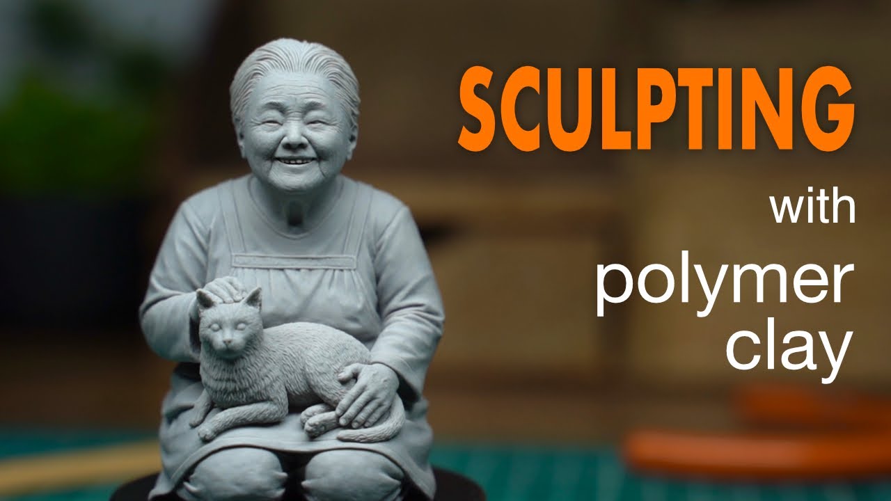 Sculpting an Old Lady and Her Cat with Polymer Clay - YouTube