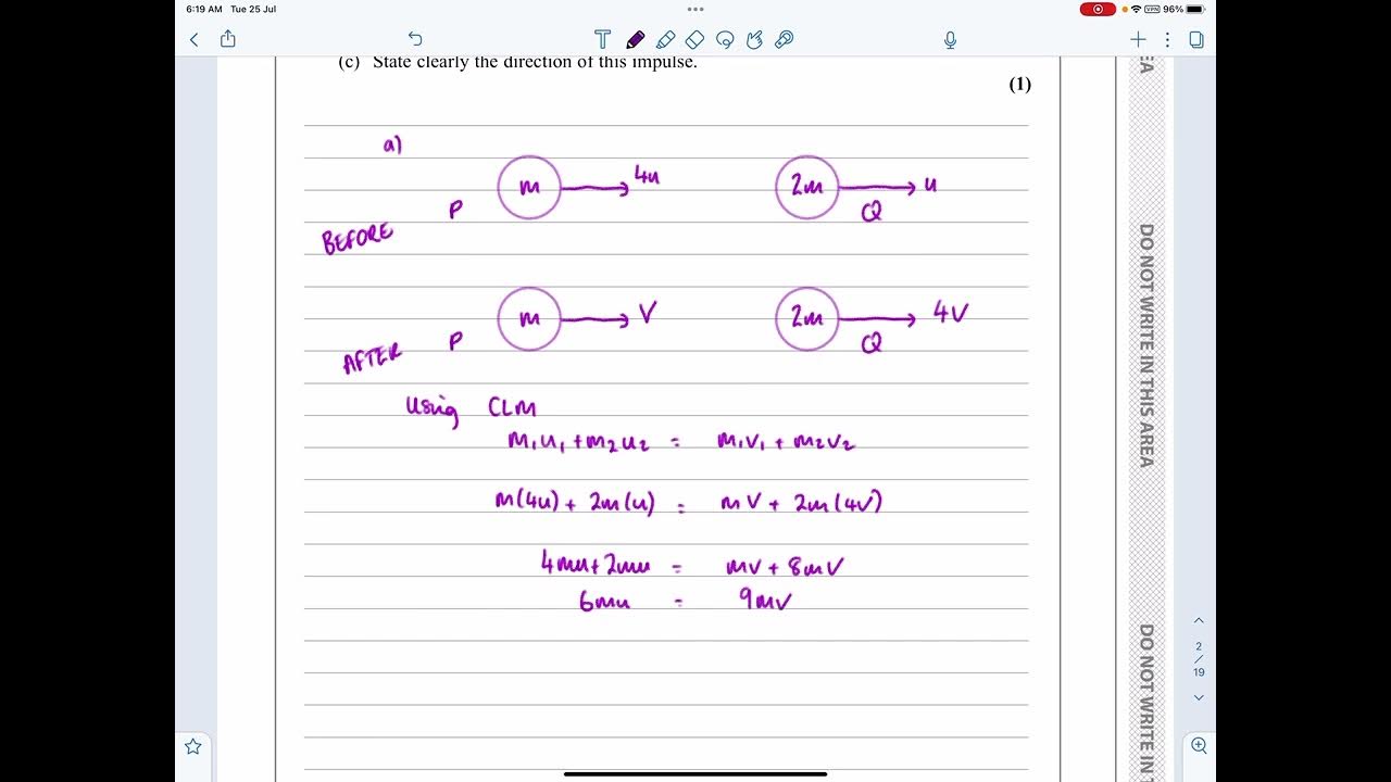 IAL, Edexcel, Oct 2020, M1, Q1, Collisions, Momentum and Impulse, CLM, Nick Peters, WME01 - YouTube