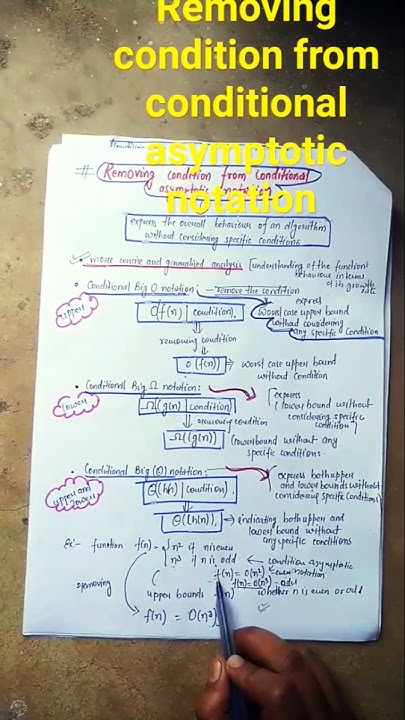 removing condition from conditional Asymptotic Notation #Algorithm#DAA#stet2024#cse - YouTube