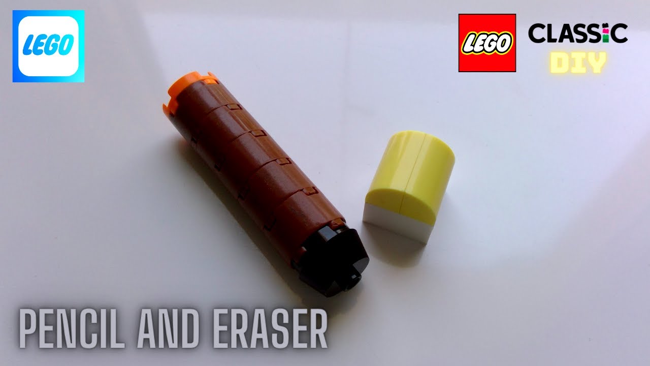 Lego Classic DIY Pencil and Eraser Building Instructions 020 - YouTube
