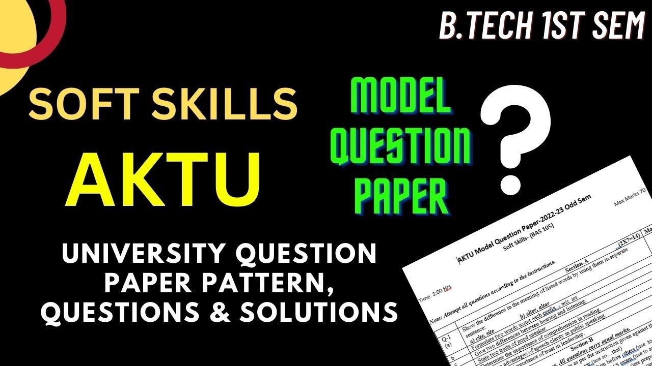 Soft Skills (BAS105) Model Question Paper (Pattern, types of Questions ...