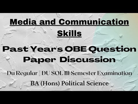 Media and Communication Skills (GE) Past Year OBE Question Paper ...
