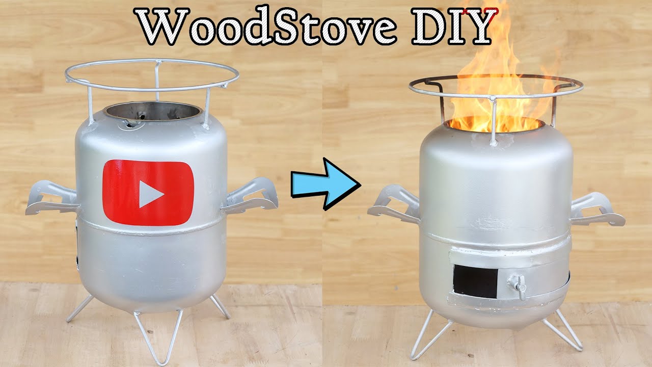 Biomass Stove diy from old mini Gas Clinders and old Kettle【4K】- Stove ...