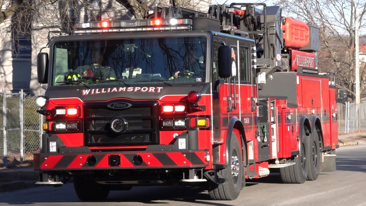Williamsport Bureau of Fire Brand New Tower 1 & Brand New Engine 2-1 ...