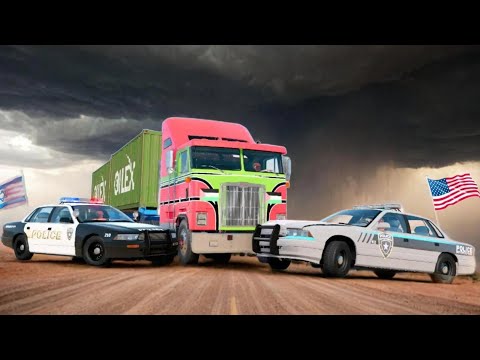 İsrail polis maşını Fələstin yük maşınına qarşı - BeamNG Drive