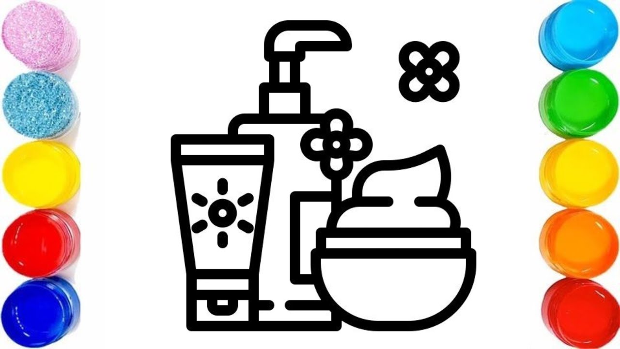 Sunscreen Cream 🧴 Drawing Painting And Coloring pages for preschool ...