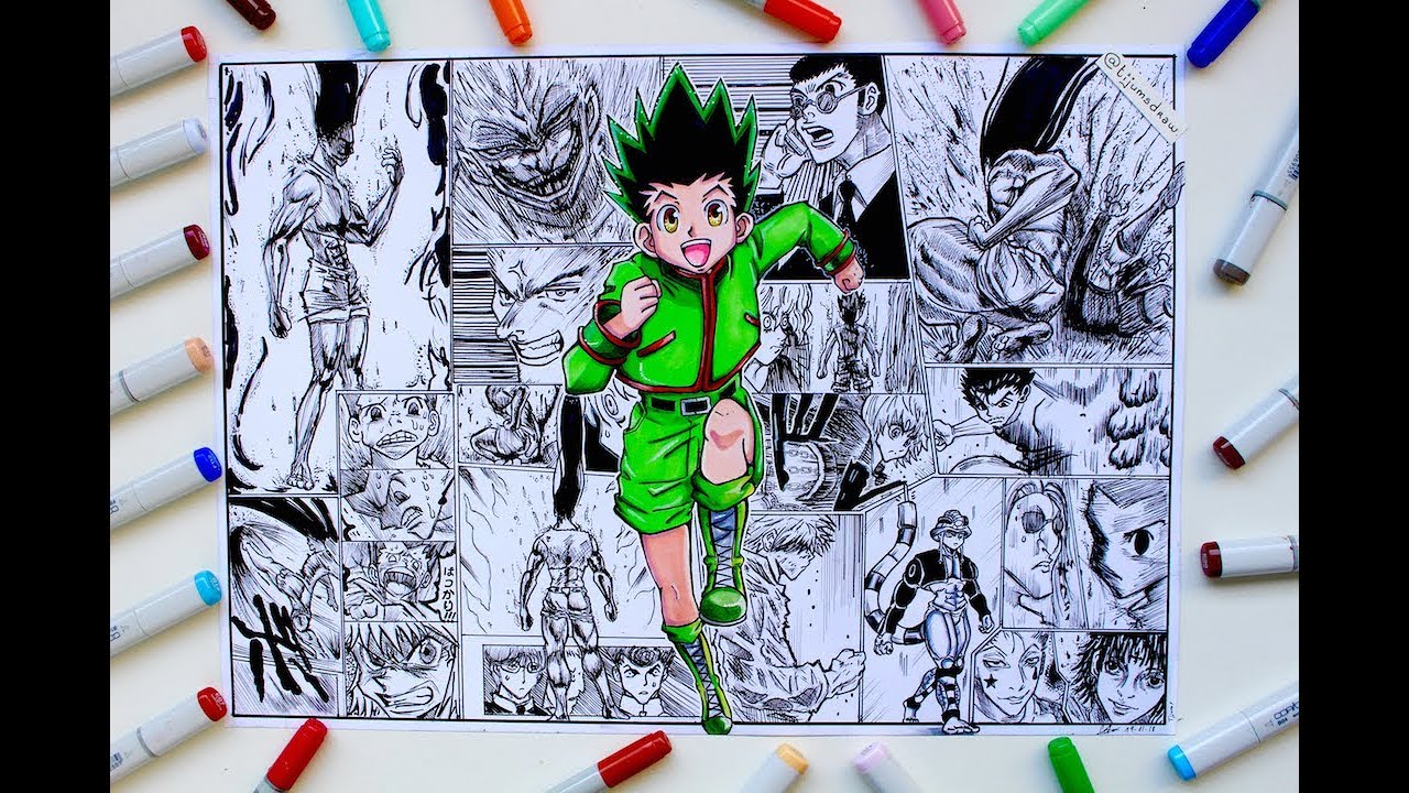 Drawing Gon Freecss ( Hunter x Hunter ) - ハンターハンター - YouTube