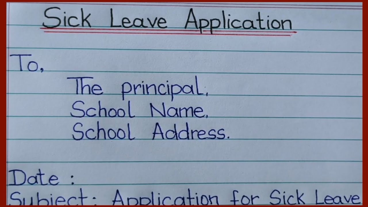 Leave Letter| Leave Letter For Fever| Sick leave application to ...