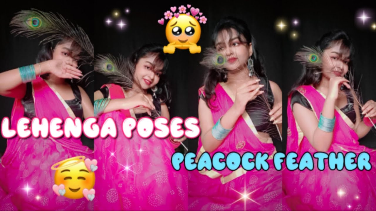 15+ Lehenga poses with peacock feather 🦚 Sitting poses in lehenga 💕 ...