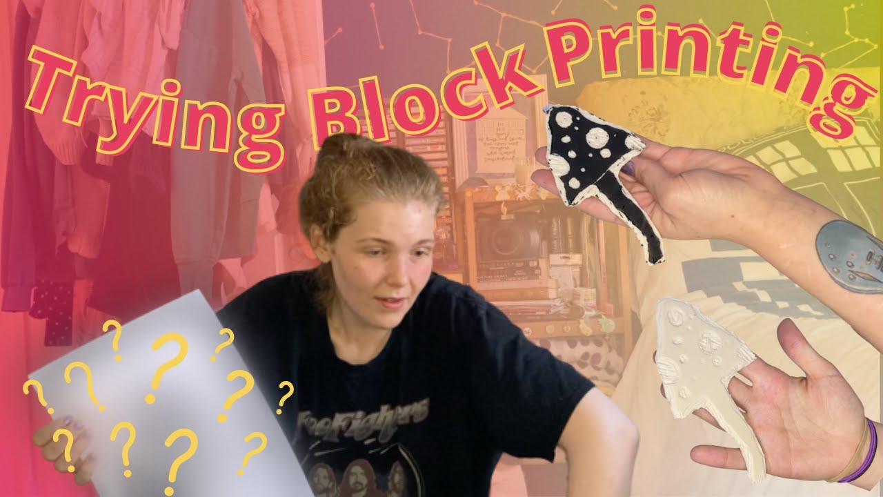 Trying Out Block Printing For The First Time! - YouTube